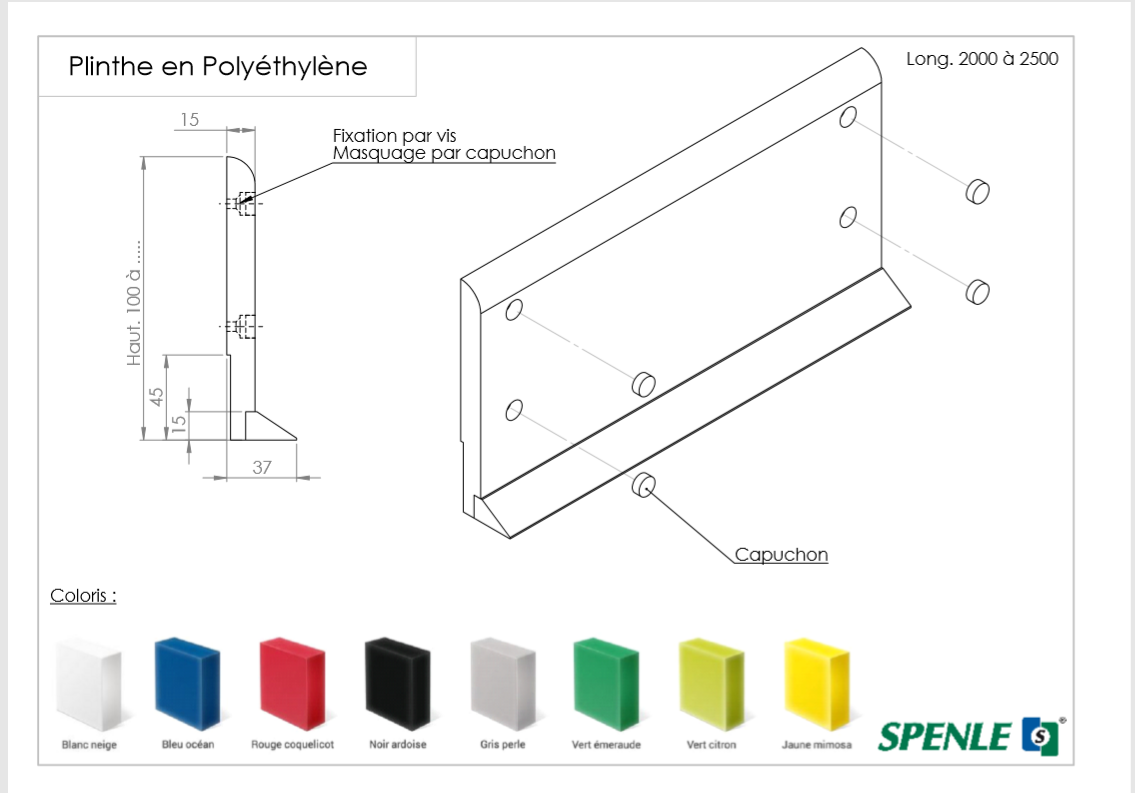 Protections murales - Lisses et plinthes en polyéthylène haute densité ...